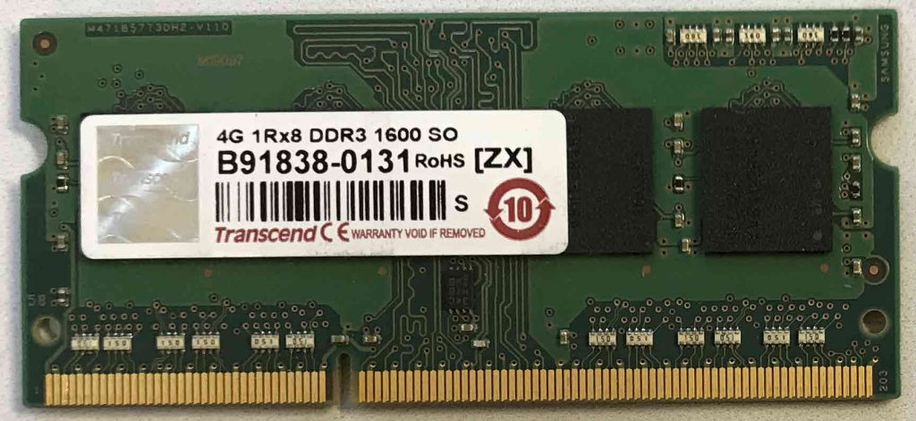 4GB 1Rx8 PC3-12800S Transcend – Laptop SODIMM